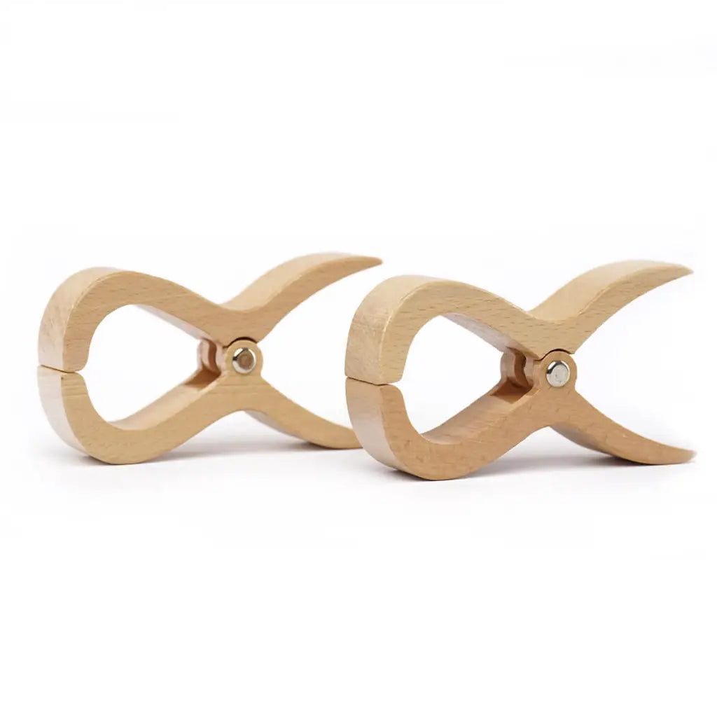 Coastal Charm Essentials: Handcrafted Wooden Beach Clips Set of 2 ...